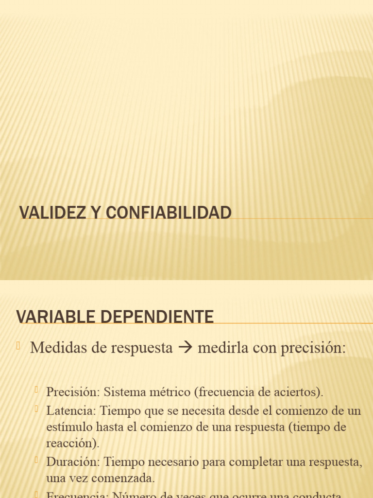 Validez y Confiabilidad | PDF | Validez (Estadísticas)