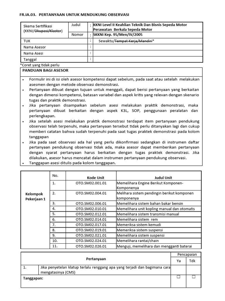 FR - IA.03. Pertanyaan Mendukung Observasi (PMO) | PDF