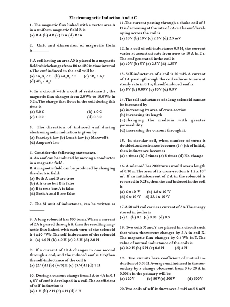 E Induction Extra | PDF | Inductance | Electromagnetic Induction