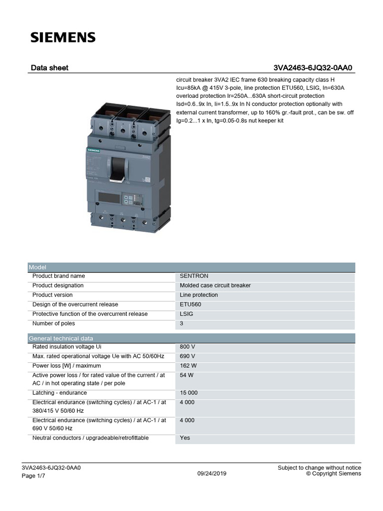 3VA24636JQ320AA0_datasheet_en | PDF | Alternating Current | Electrical Engineering