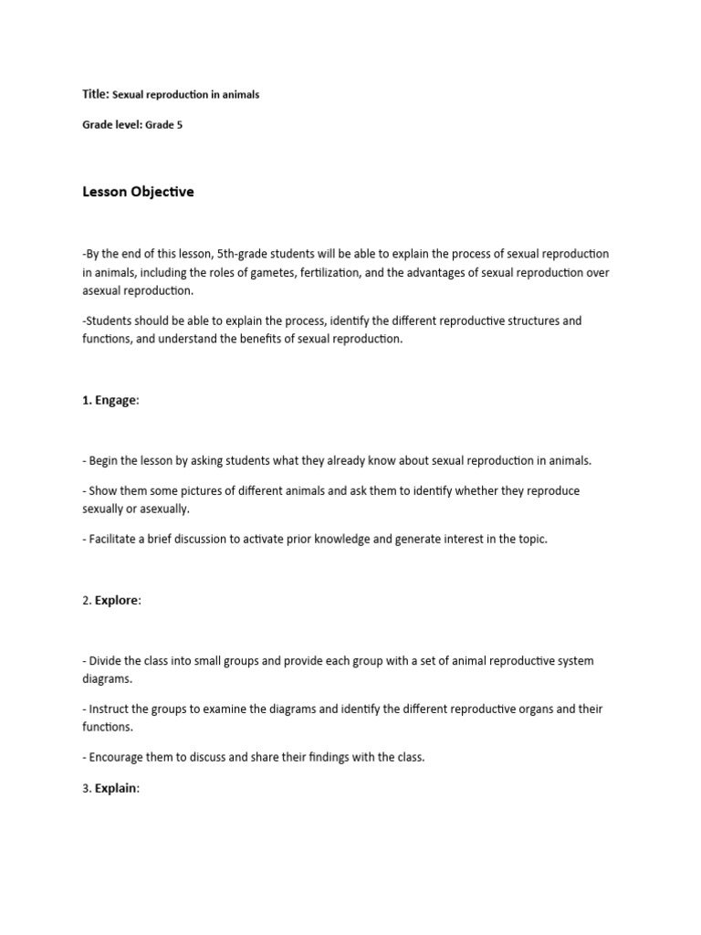 Sexual Reproduction in Animals | PDF | Career & Growth | Science ...