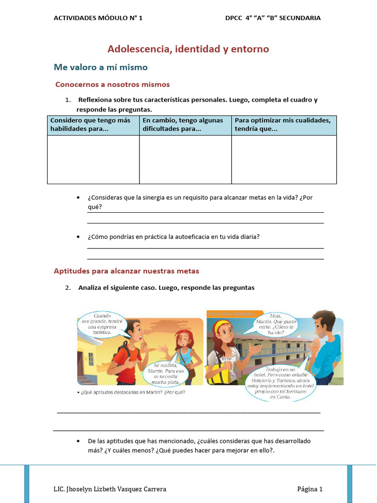 Actividades Módulo #1 DPCC - 4° 2024 | PDF | Ciencias del ... Actividades Módulo #1 DPCC - 4° 2024 | PDF | Ciencias del ...