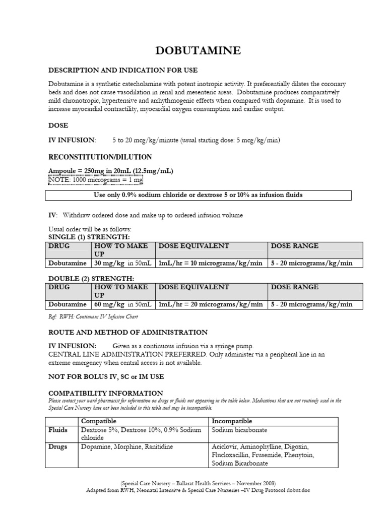 Dobutamine | PDF | Intravenous Therapy | Physiology