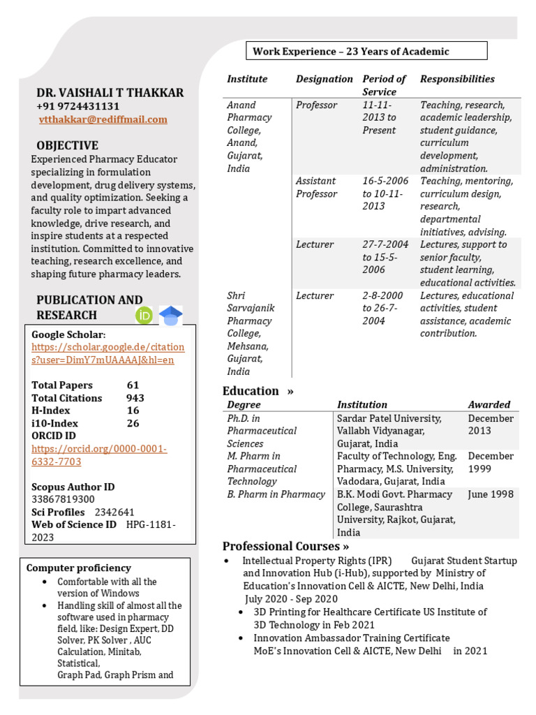 VTT Short CV NB | PDF | Gujarat