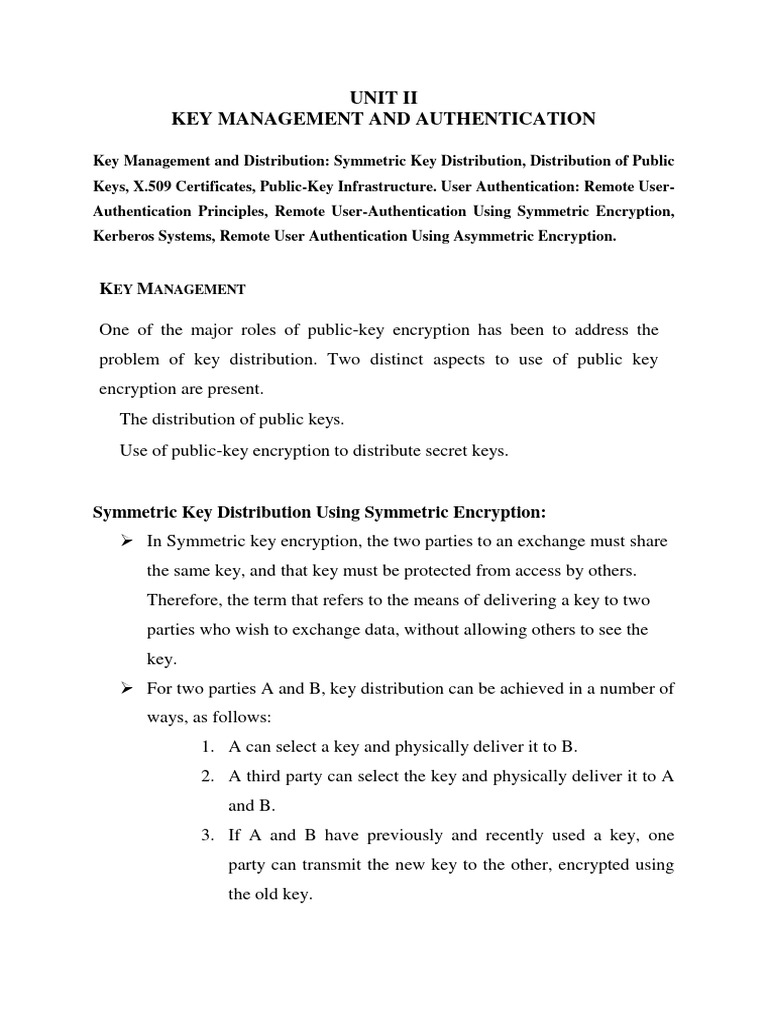 Network Security UNIT 2 | PDF | Public Key Cryptography | Public Key Certificate