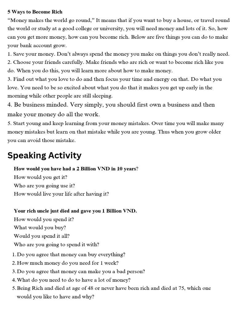 MONEY Topic | PDF