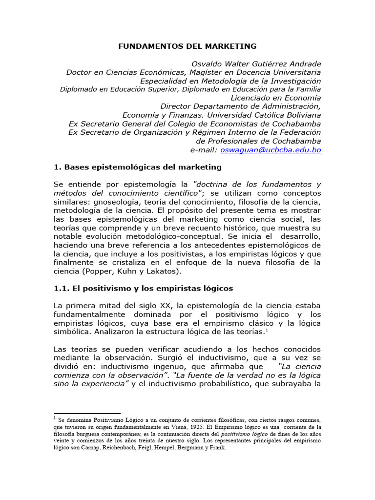 1 Fundamentos de Marketing | PDF | Marketing | Karl Popper