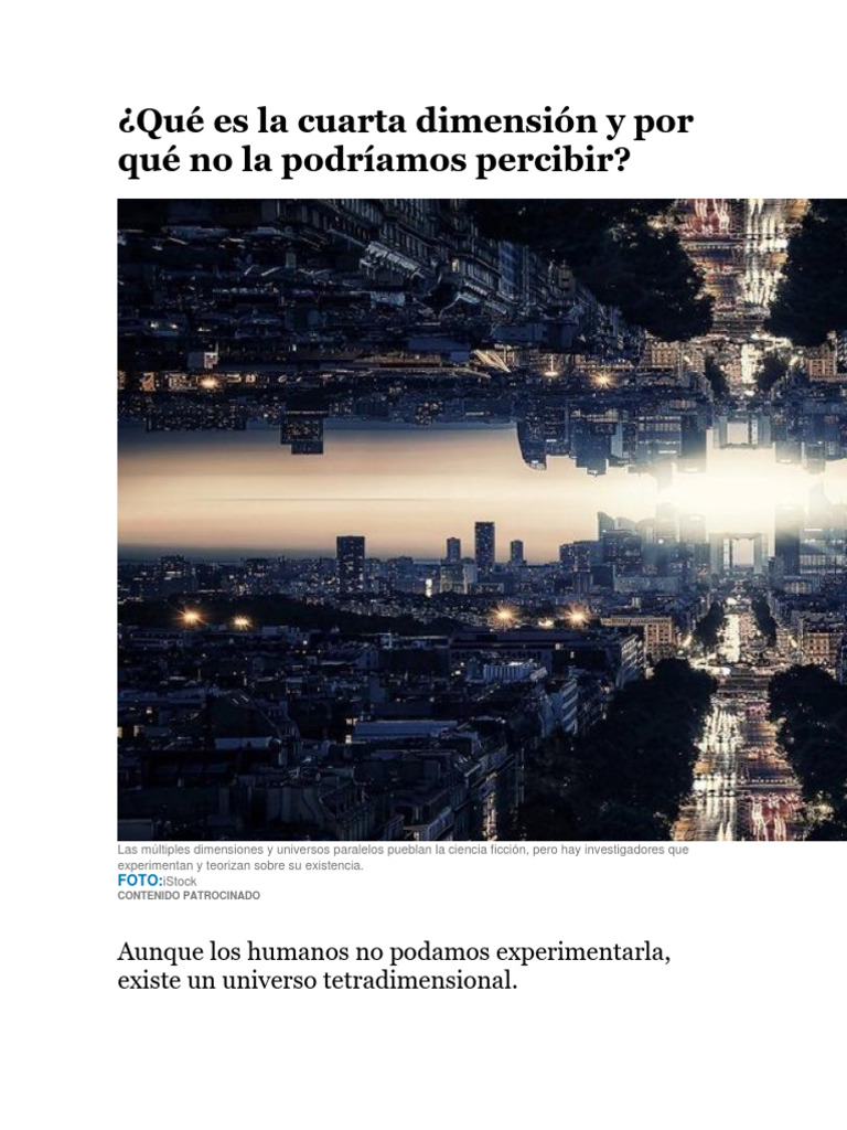 La Cuarta Dimensión: Ciencia y Percepción | PDF | Dimensión | Física