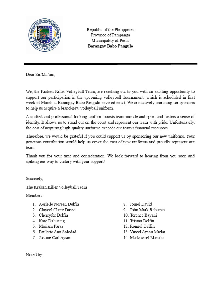 Solicitation Letter For VB 2 | PDF | Cooking, Food & Wine