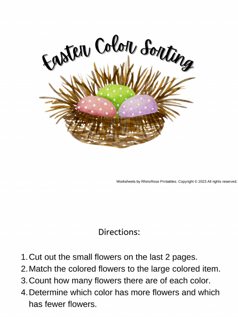 Easter Color Sorting Freebie | PDF