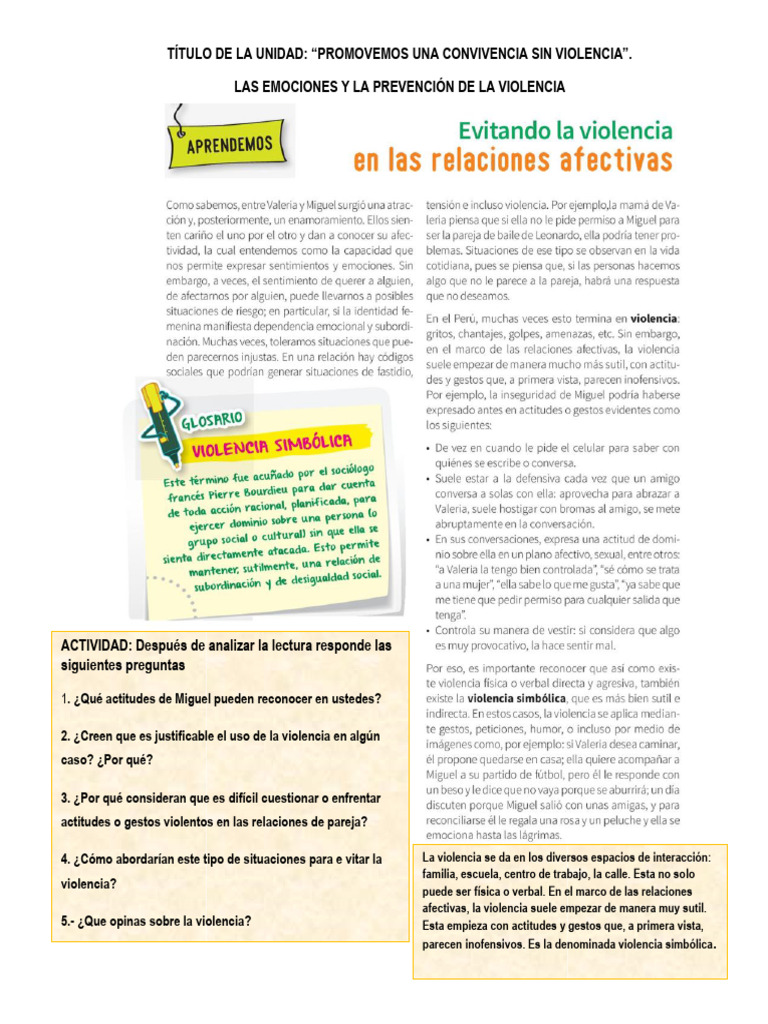 Ficha de Autoaprendizaje DPCC 4° | PDF | Crecimiento personal y profesional | Relaciones ...