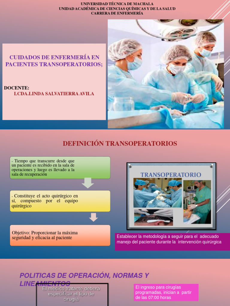 Cuidados de Enfermería Transoperatorios | PDF | Cirugía | Anestesia
