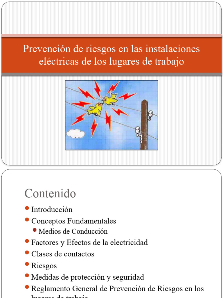 Presentación Riesgos Eléctricos Pdf Electricidad Corriente Eléctrica