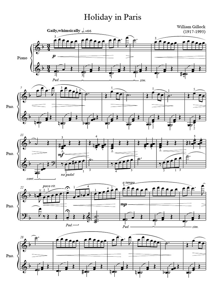 89. Gillock Holiday in Paris | PDF | Musical Compositions | Musicology