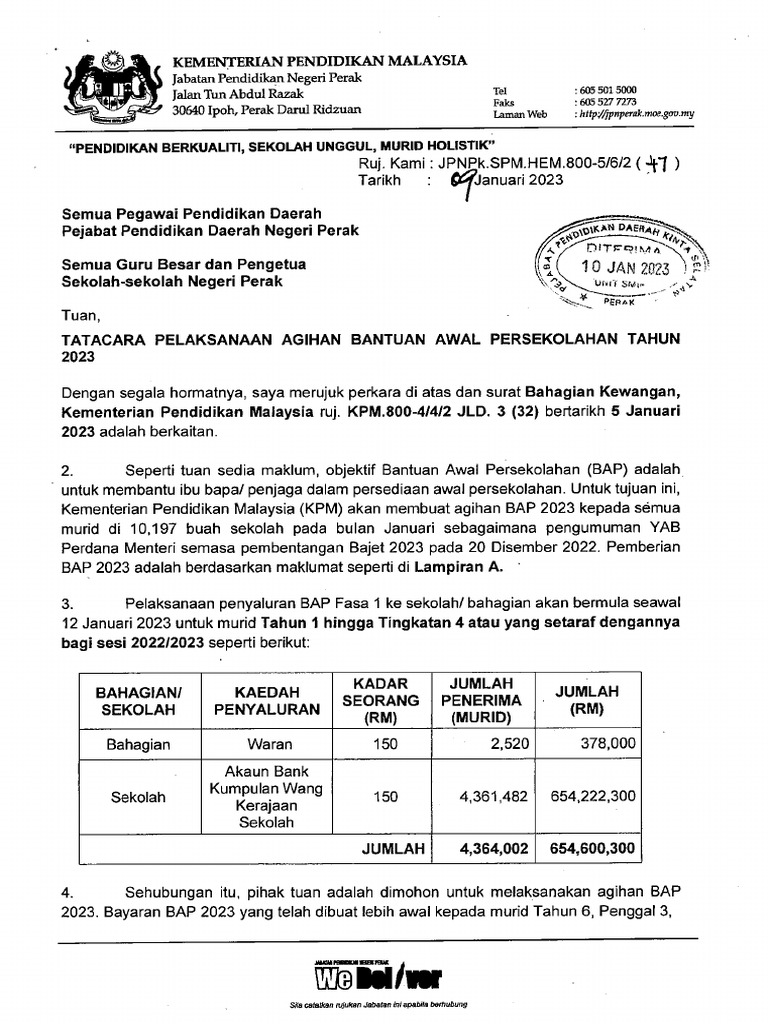 Tatacara Agihan Bap 2023 | PDF