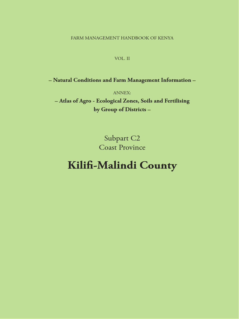 Kenya Farm Management Handbook Vol. II | PDF | Rain | Wet Season