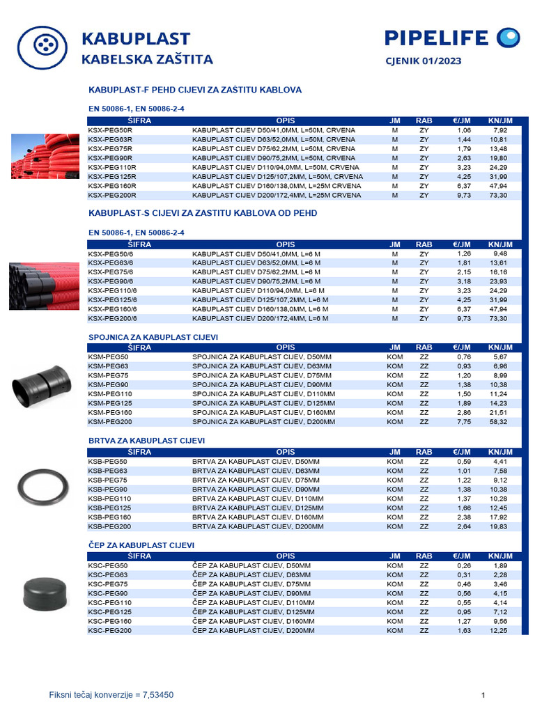 Kabuplast-Cjenik PIPELIFE | PDF