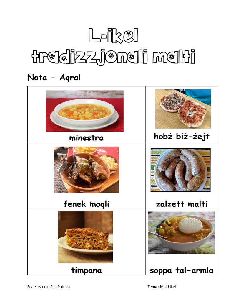 L Ikel Tradizzjonali Malti 1 | PDF