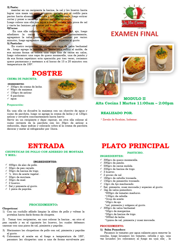 Menu Ii | PDF | Salsa | Pimenton