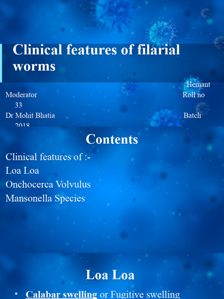 Micro Other Filarial Worms Clinical | PDF | Edema | Immunology