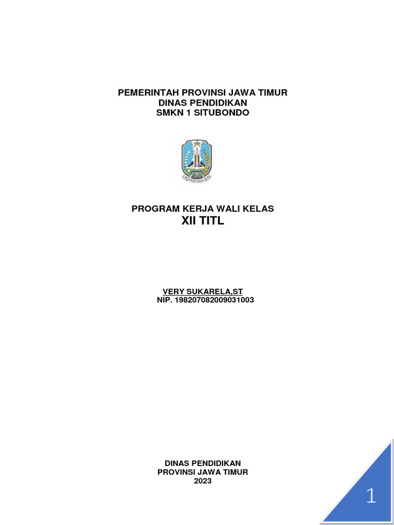 Program Kerja Walas XII TITL | PDF