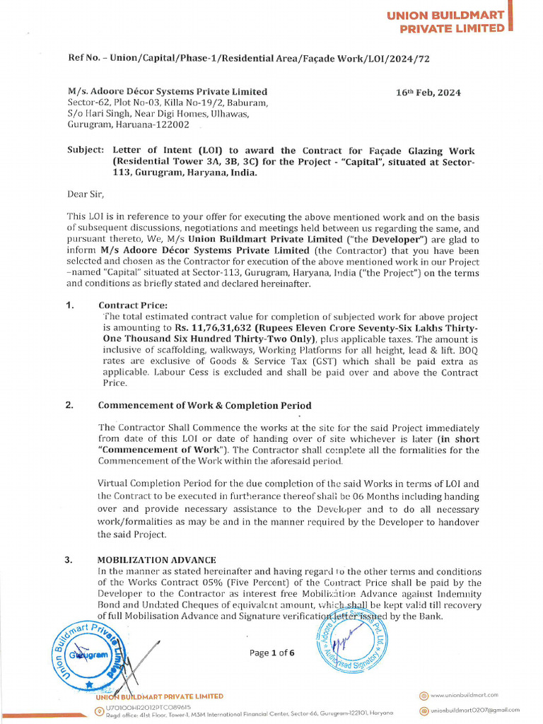 Signed LOI | PDF