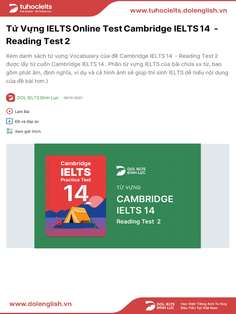 CAM14 - Reading Test 2 | PDF