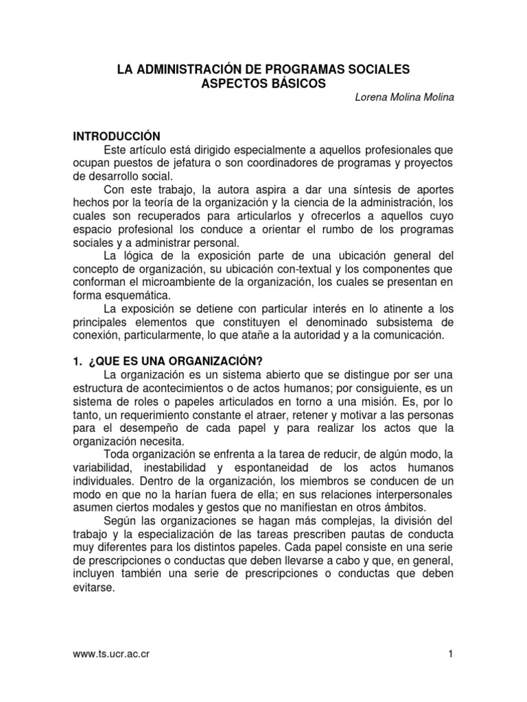 Administración de Programas Sociales | PDF | Comunicación | Motivación