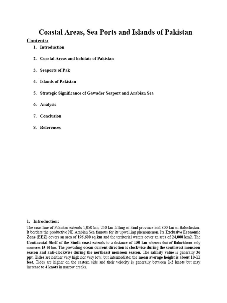 Coastal Areas, Seaports, Islands of Pak | PDF | Earth Sciences