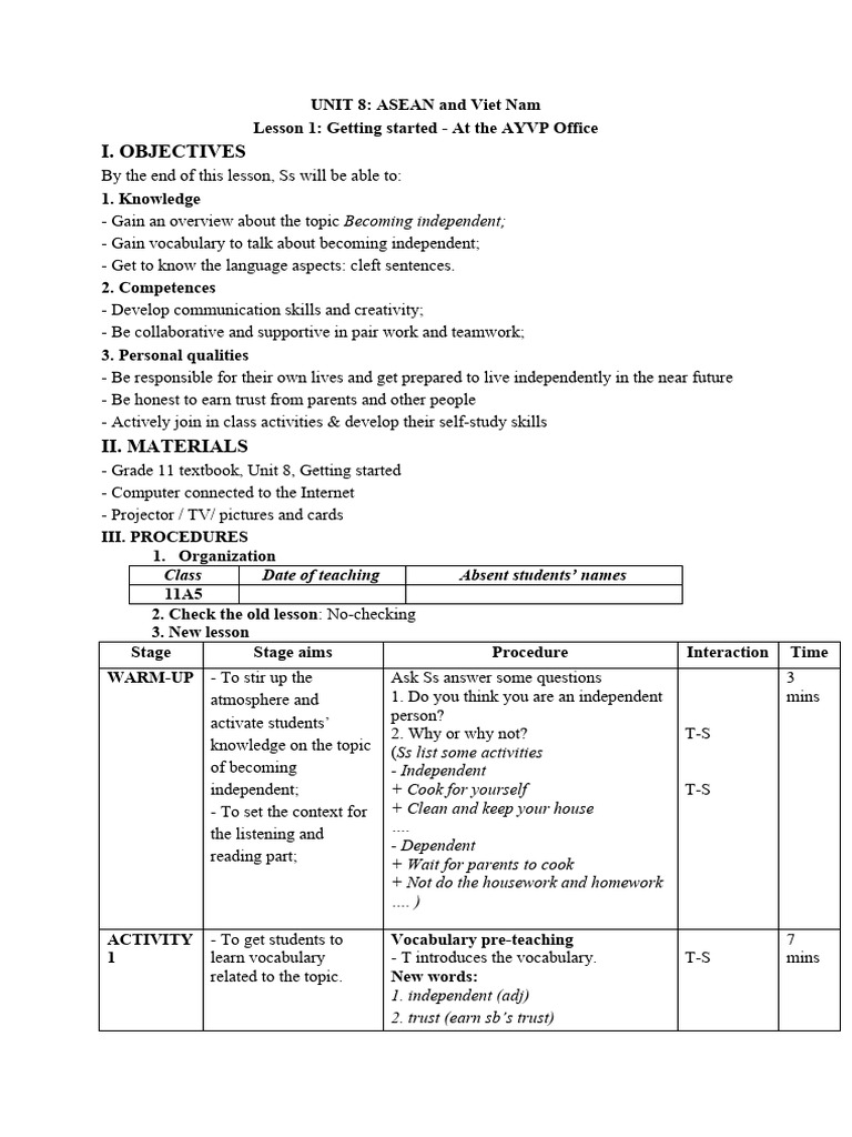 Unit 8 - Lesson 1 - Getting Started | PDF | Vocabulary | Teaching Unit 8 - Lesson 1 - Getting Started | PDF | Vocabulary | Teaching