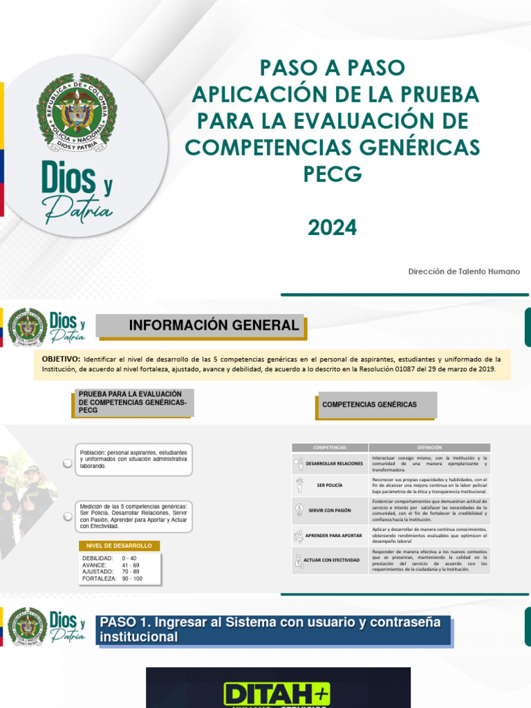 2 Aplicación 2024 Paso A Paso Pecg Ditah | PDF | Evaluación | Policía