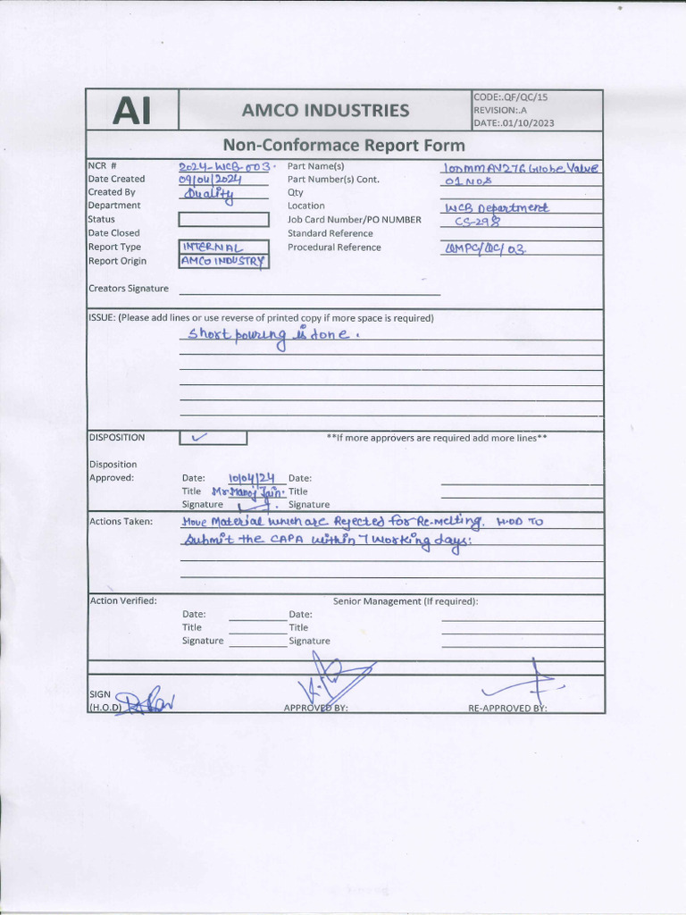 2.Nc Report Form | PDF