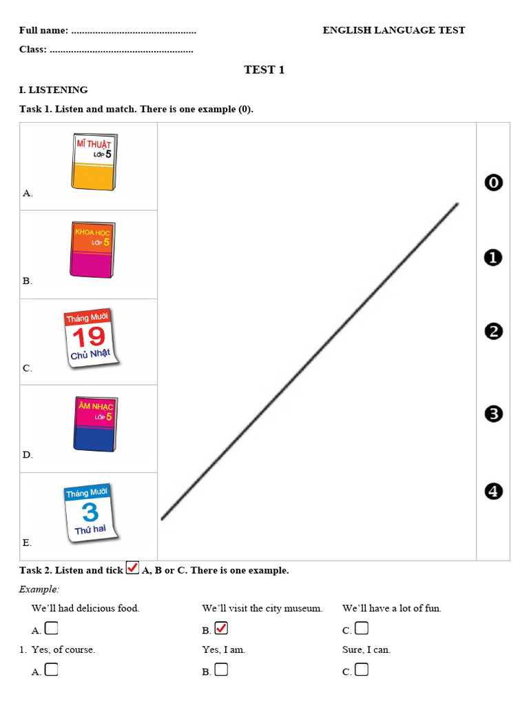 Grade 5 - Final Test - Sem 1 | PDF | English Language