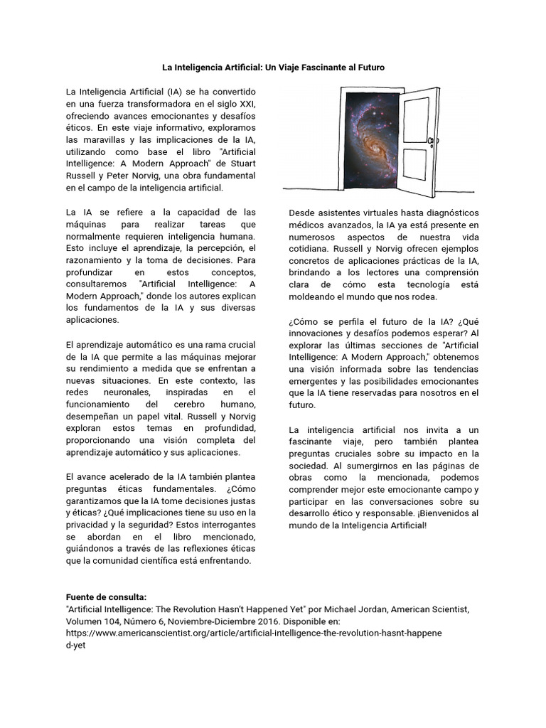 La Inteligencia Artificial_ Un Viaje Fascinante al Futuro (1) | PDF | Inteligencia artificial ...