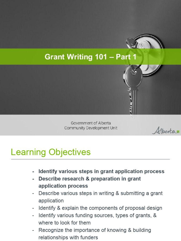 Grant Writing 101 Pdf Grant Writing