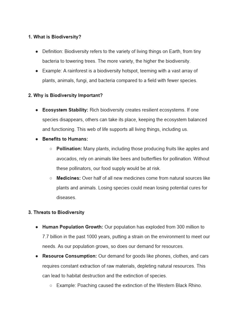 Biodiversity - The Web of Life and Its Importance (T.B) | PDF