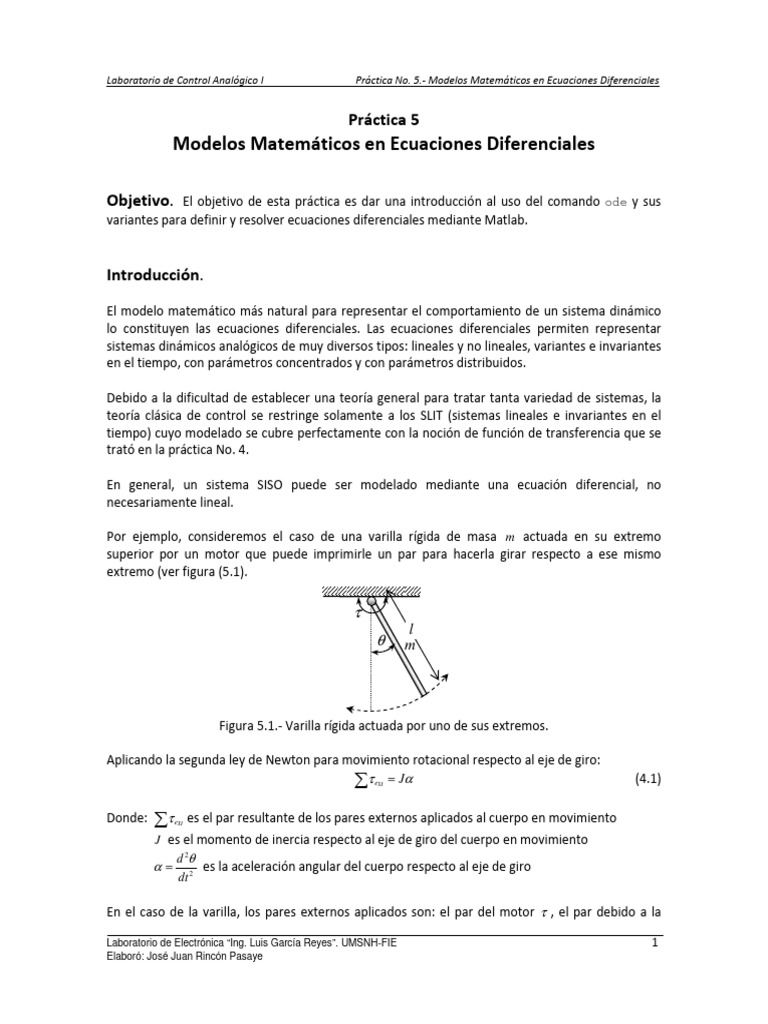 Pract 5 Control | PDF | Ecuaciones | Integral