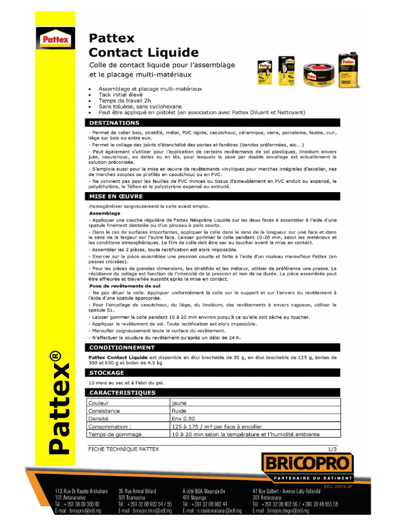 PATTEX Colle Contact Liquide Blister 125g | PDF