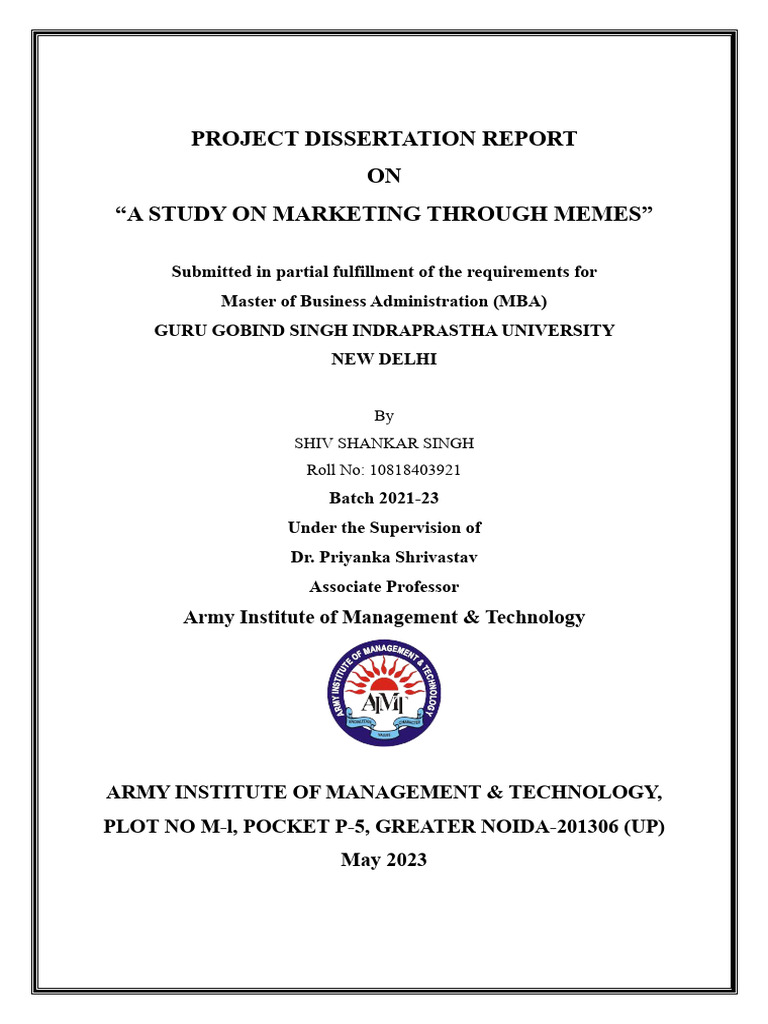 Project Dissertation Report | PDF | Sampling (Statistics) | Meme