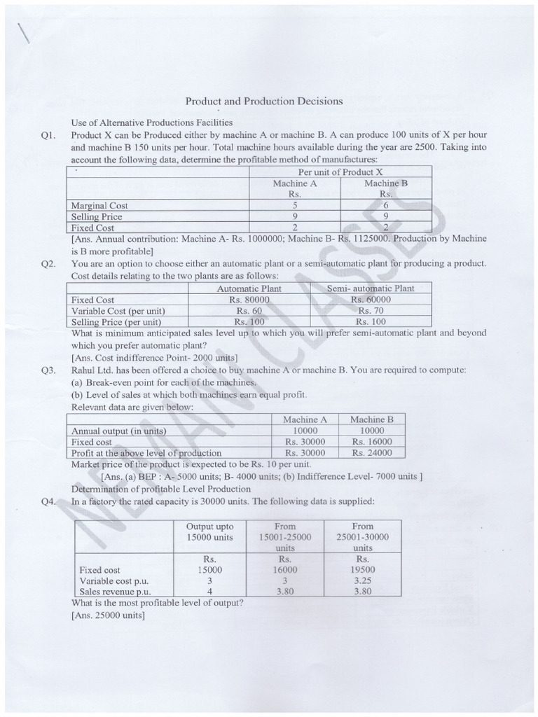Production and Production Decision | PDF