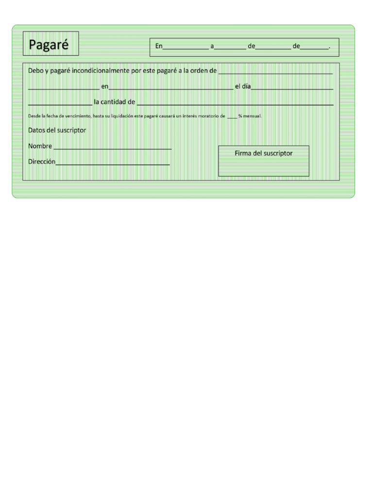 Pagaré Con Interés Moratorio | PDF