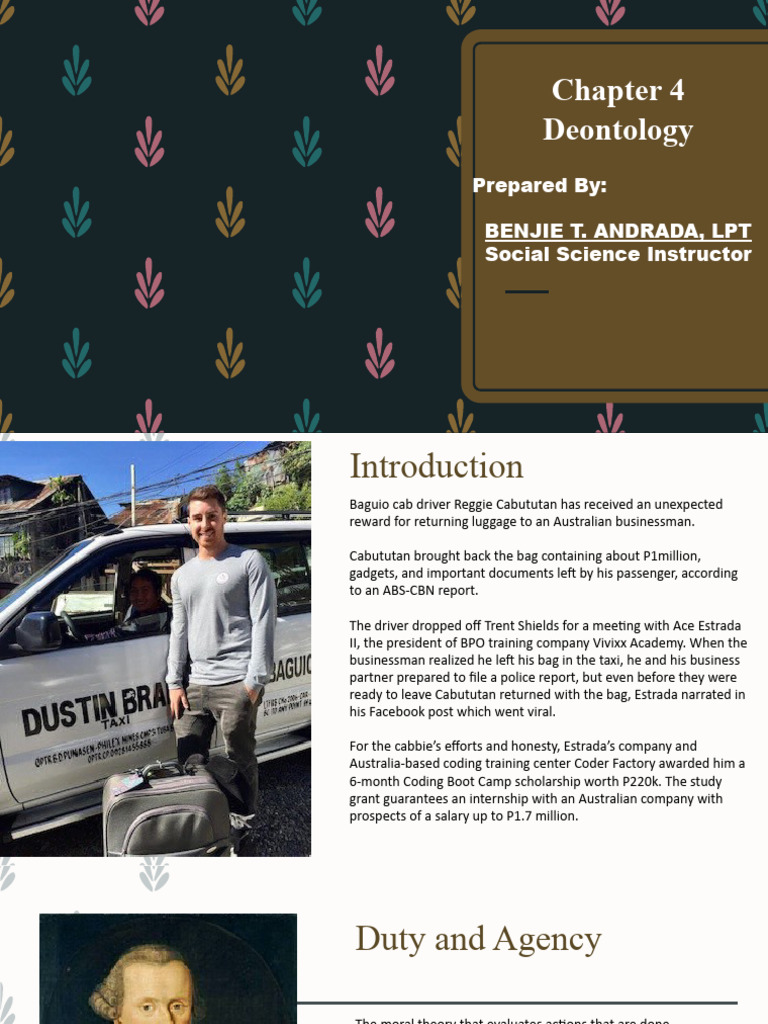 Deontology Autonomy and Universality | PDF | Reason | Autonomy