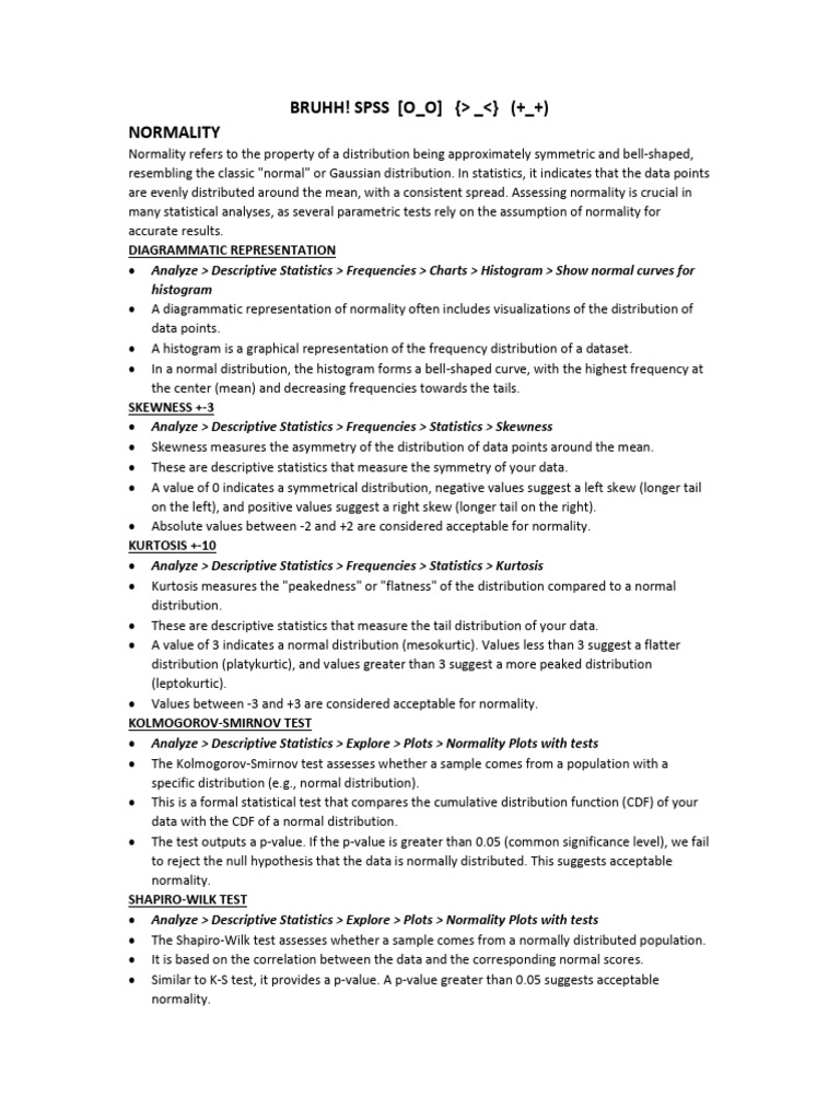 SPSS Notes | PDF | P Value | Student's T Test