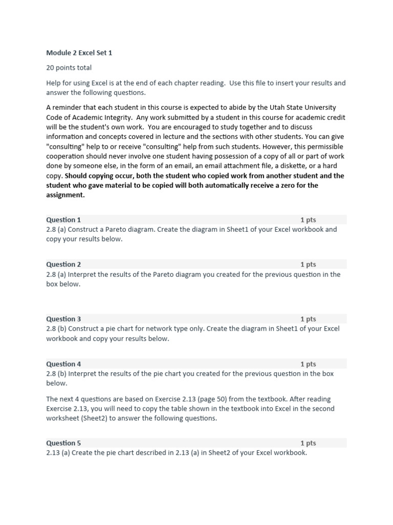 Module 2 Excel Set 1 | PDF | Microsoft Excel | Worksheet