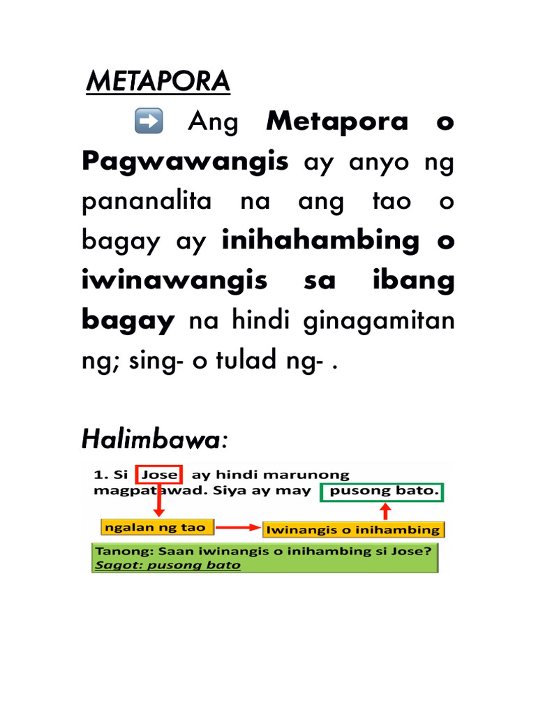 Dirk (Metapora, Hyperbole, Personipikasyon) 1 | PDF