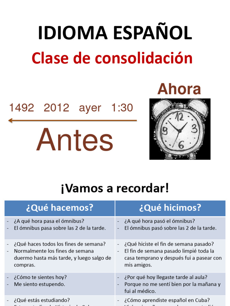 Pretérito y Antepresente (Consolid.) | PDF