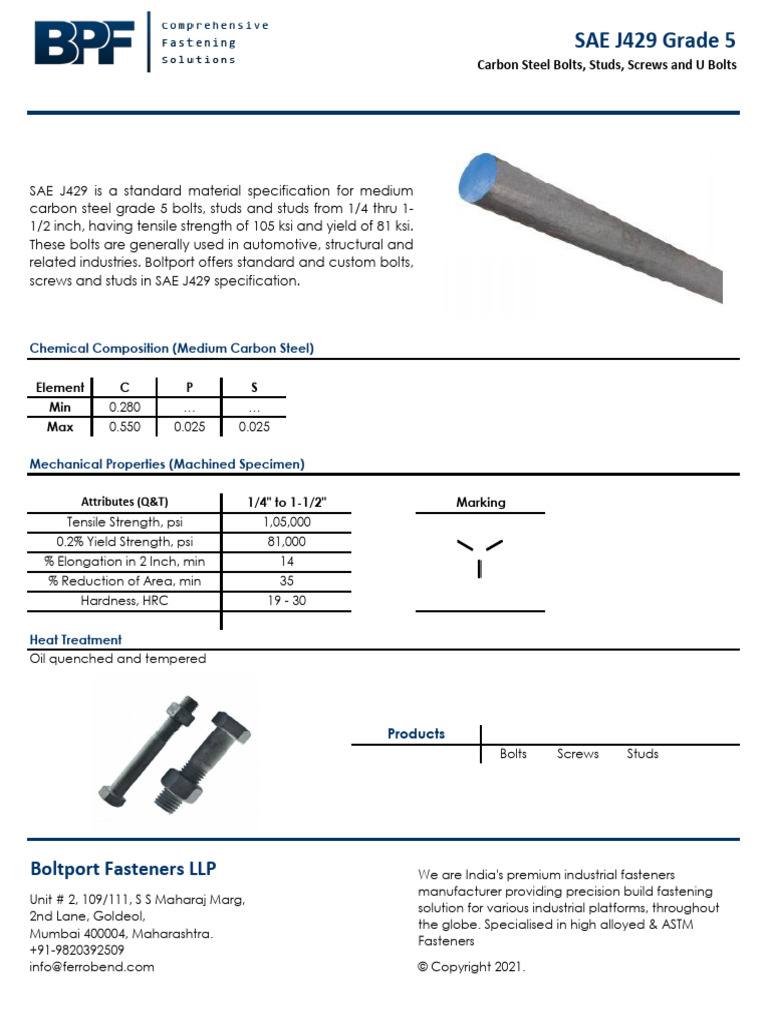 Sae j429 Grade 5 | PDF