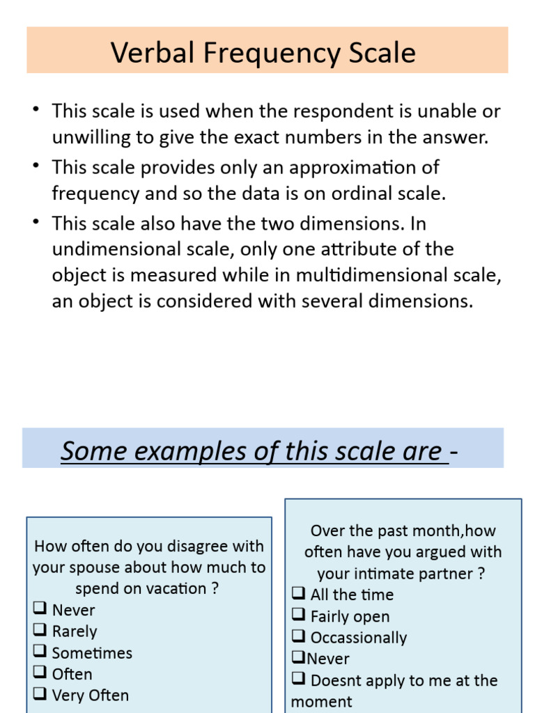 Verbal Frequency Scale | PDF
