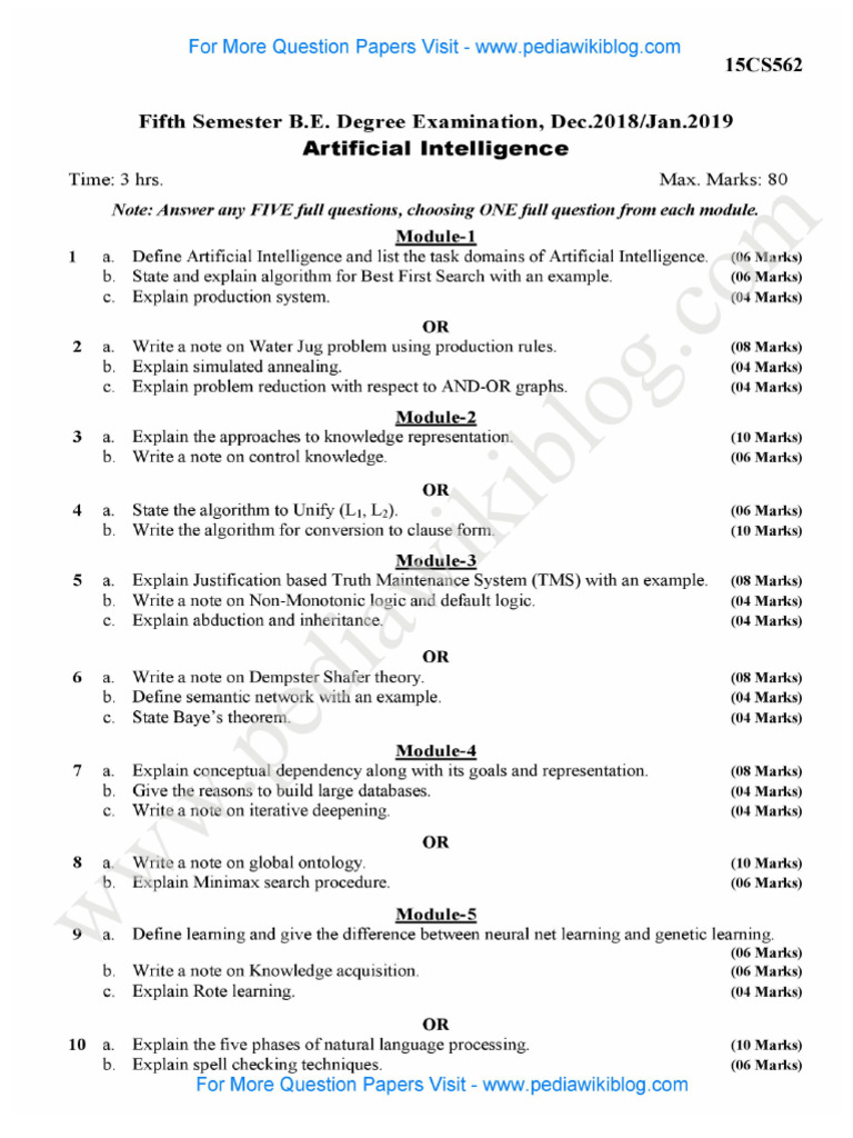 Previous Question Papers | PDF | Statistical Classification | Computational Neuroscience