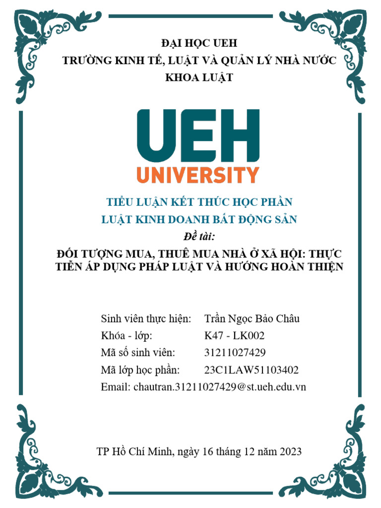 Tiểu Luận Kthp Lkdbđs PDF | PDF